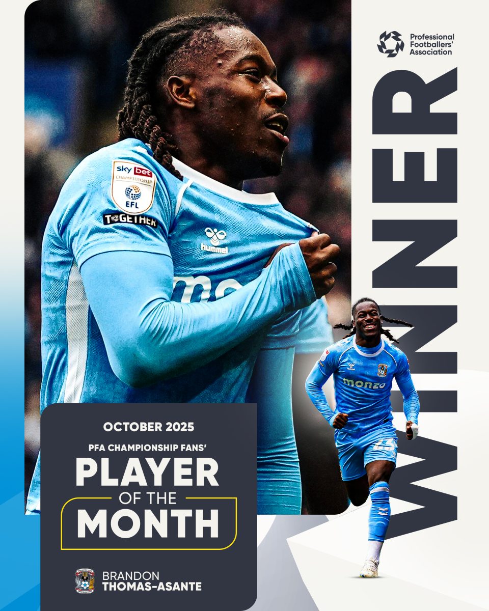 FOOTBALL - Coventry City's Brandon Thomas-Asante wins PFA Championship ...